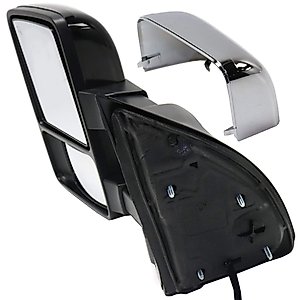 Kool Vue Driver Side Power Heated Towing Mirror for Ford F-250 F-350 Super Duty 2010-2016 Power Fold With Signal Light & Memory; Without Blind Spot Monitor Auto Extend with 2 Caps