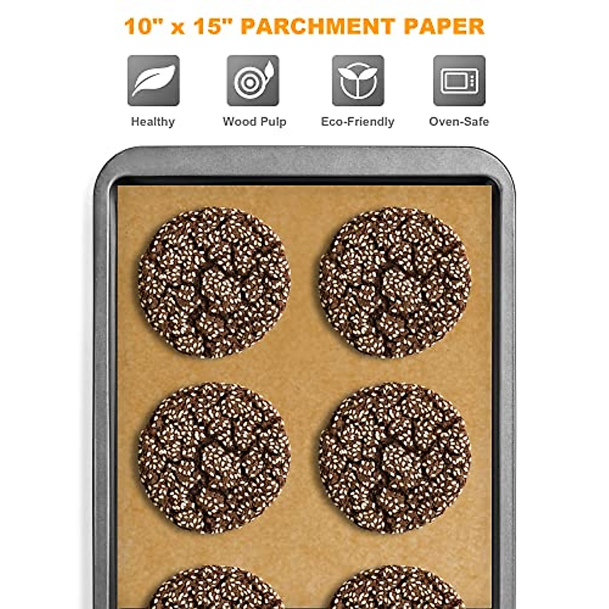 SMARTAKE 200 Pcs 12x16" Parchment Paper Baking Sheets Bundle with 200 Pcs 10 x 15" Parchment Paper Baking Sheets, for Baking Grilling Air Fryer Steaming Bread Cup Cake Cookie and More (Unbleached)