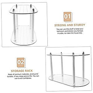 CAXUSD Multi-Layer Shelf Cabinet Dresser Table Dessert Stand Display Cabinet Shelves Desktop Shelves Storage Stand Clear Shelves Bathroom Shelf Transparent The Pet
