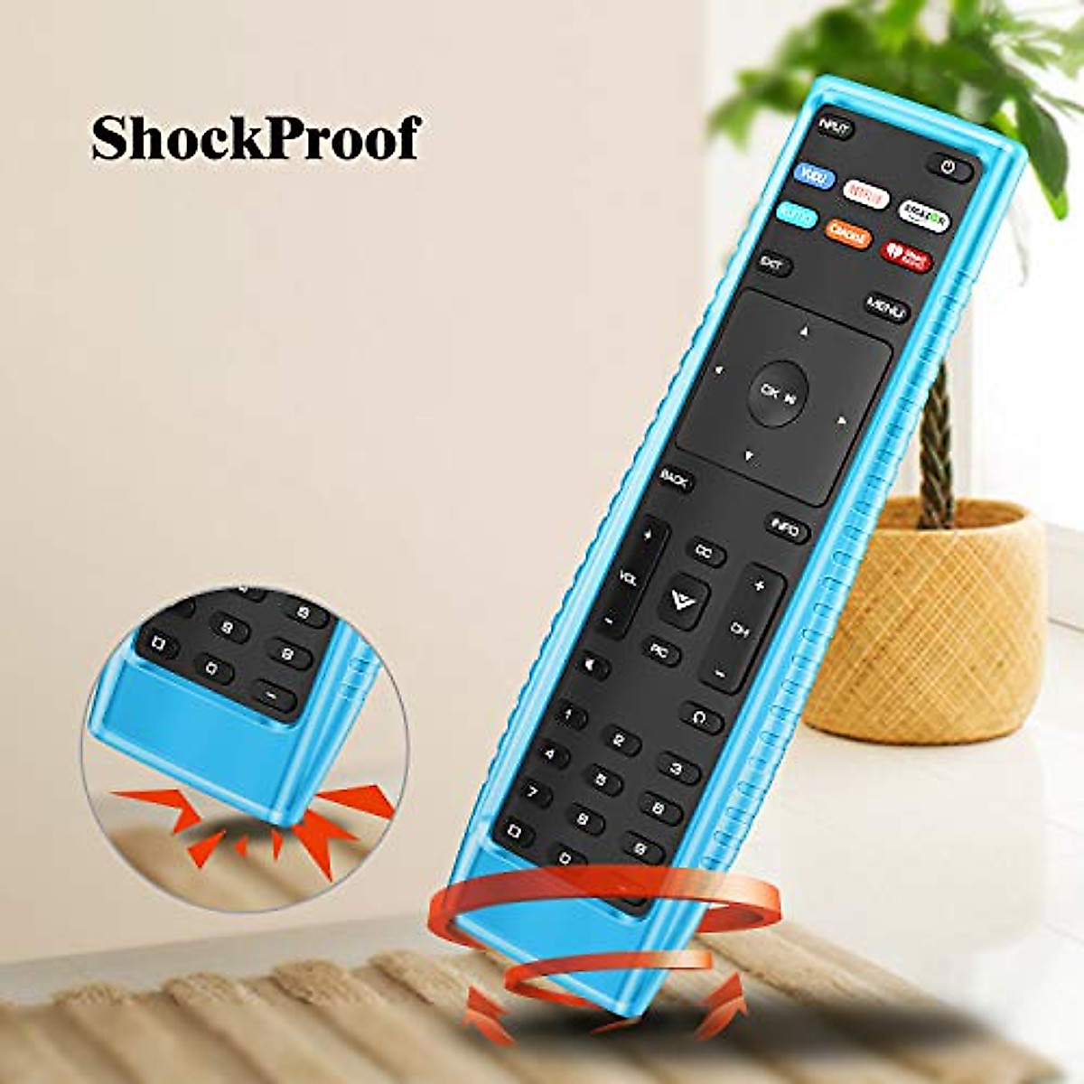 Fintie Remote Case for Vizio XRT136 / Vizio XRT140 Remote Control, CaseBot Lightweight Anti-Slip Shockproof Silicone Cover for VIZIO XRT136 XRT140 Smart TV Remote, Sky Blue- Glow in The Dark