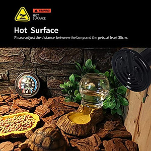 100W Infrared Ceramic Heat Emitter Reptile Heat Lamp Bulb for Amphibian,Pet Brooder Lizard Coop Snake Chicken Aquarium Turtle, No Light Emitting Heater-Black-2 Pack