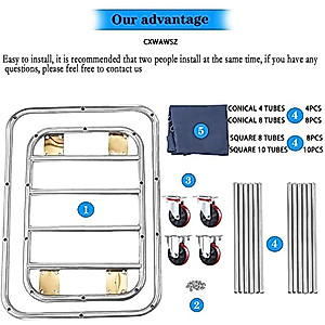 12 Bushel Laundry Cart with Wheels Heavy Duty Commercial Laundry Carts, Stainless Steel Industrial Laundry Carts Trucks with Waterproof Oxford Cloth, for Laundry/Toys/Sundries Organizer and Storage