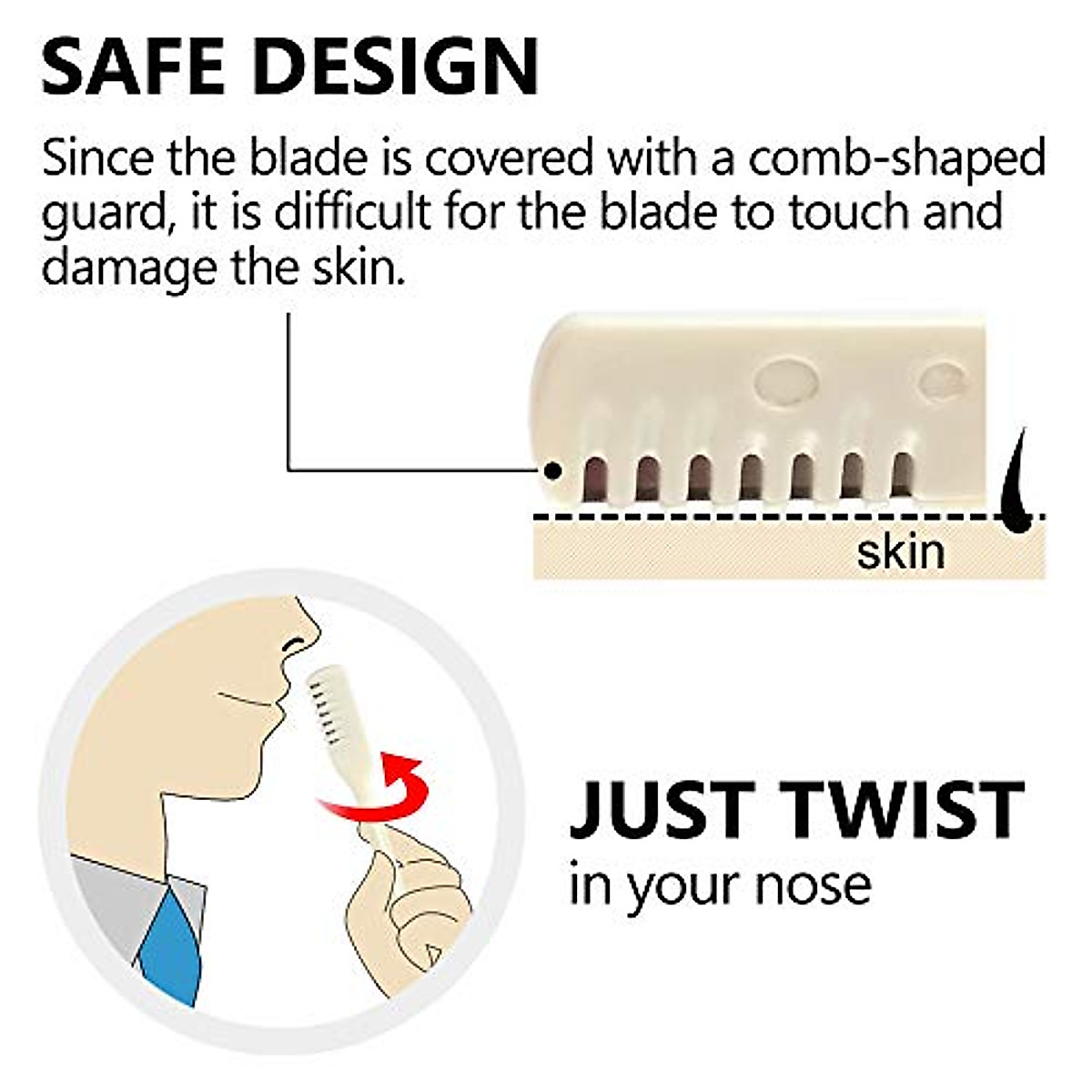 Seki Japan Nose Hair Trimmer Clipper Cutter Safety Protected Razor Hair Removal (pack of 10 pieces)