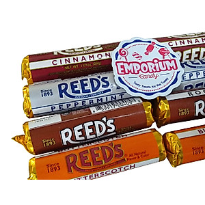 Reed's Candy Rolls Assortment - Cinnamon Root Beer Butterscotch Peppermint 2 Rolls of Each Flavor