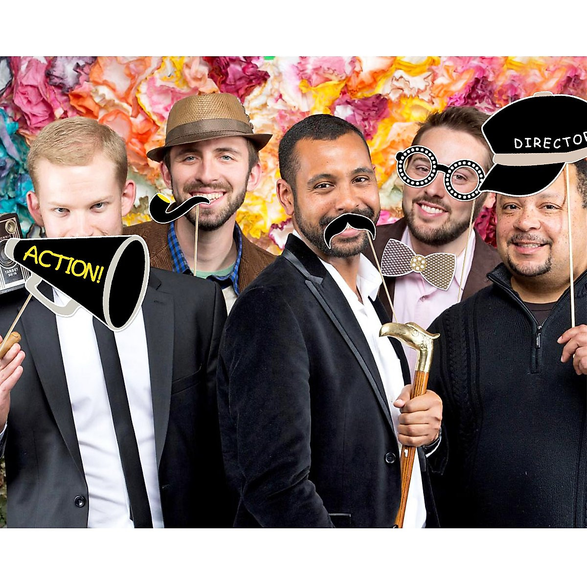 BESTOYARD Movie Night Party Photo Booth Props Kit - Movie Star Movie Night Party Supplies Decorations 21pcs