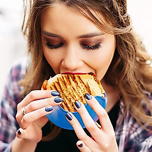 NIWISFOS Burger Hamburger Holder Sandwich French Fry Taco Sauce Holders Fixed Box Container Rack for Eating, Silicone Reusable, 4Pcs