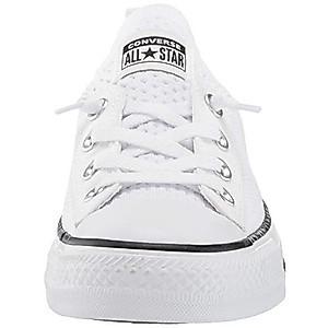 Converse Women's Women's Chuck Taylor All Star Shoreline Knit Slip On Shoe, White/Black/White, 9 M US