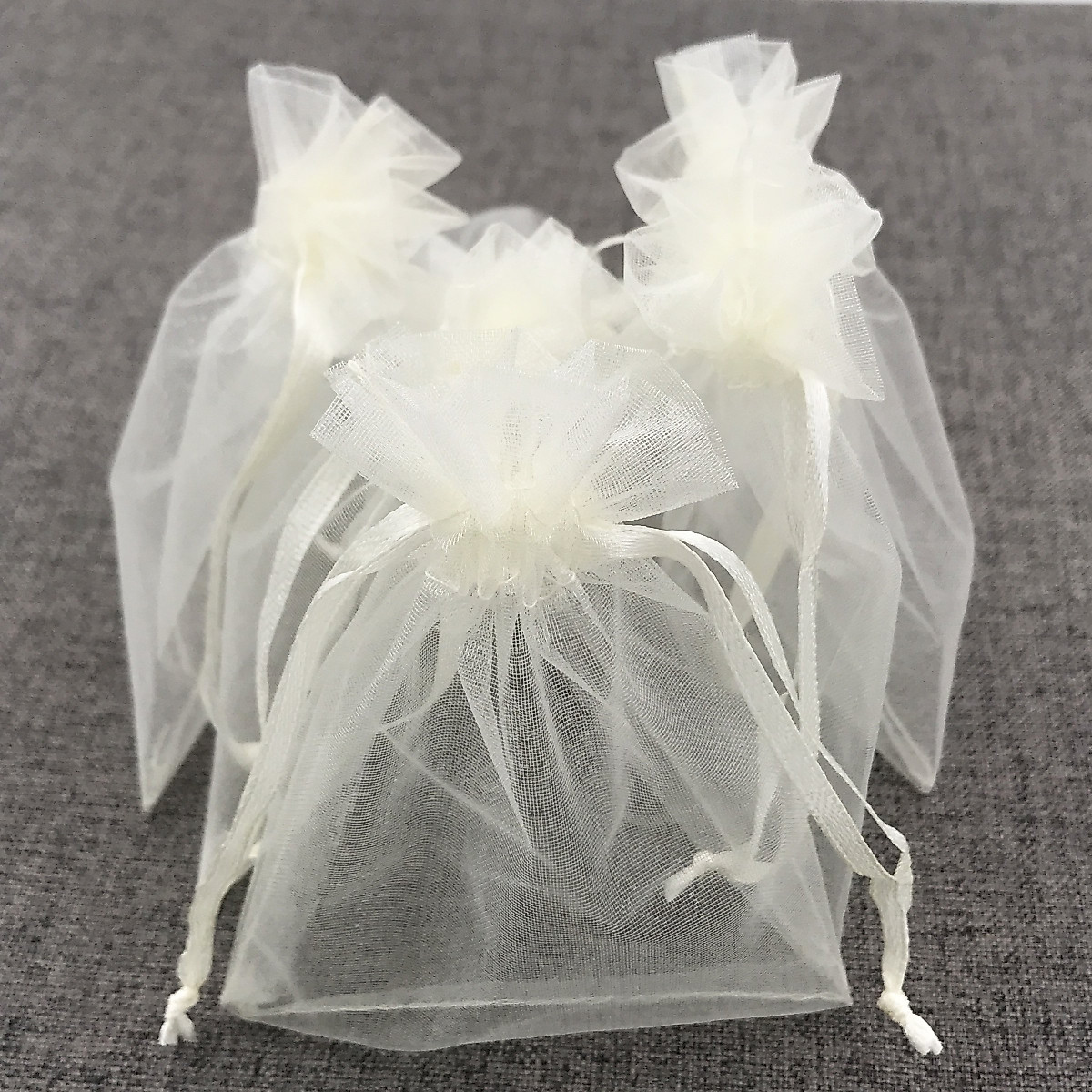 ATCG 100pcs 3x4 Inches Drawstring Organza Pouches Wedding Party Jewelry Favor Gift Candy Bags (Black)