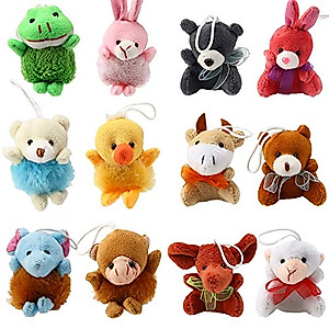 32 Piece Mini Plush Animal Toy Set, Cute Small Animals Plush Keychain Decoration for Themed Parties, Kindergarten Gift, Teacher Student Award, Goody Bags Filler for Boys Girls Child Kid Laxdacee