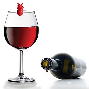 A FEI Wine Glass Markers Set Of 18 Dolphin Pineapple Bird Silicone Drink Glass Charms