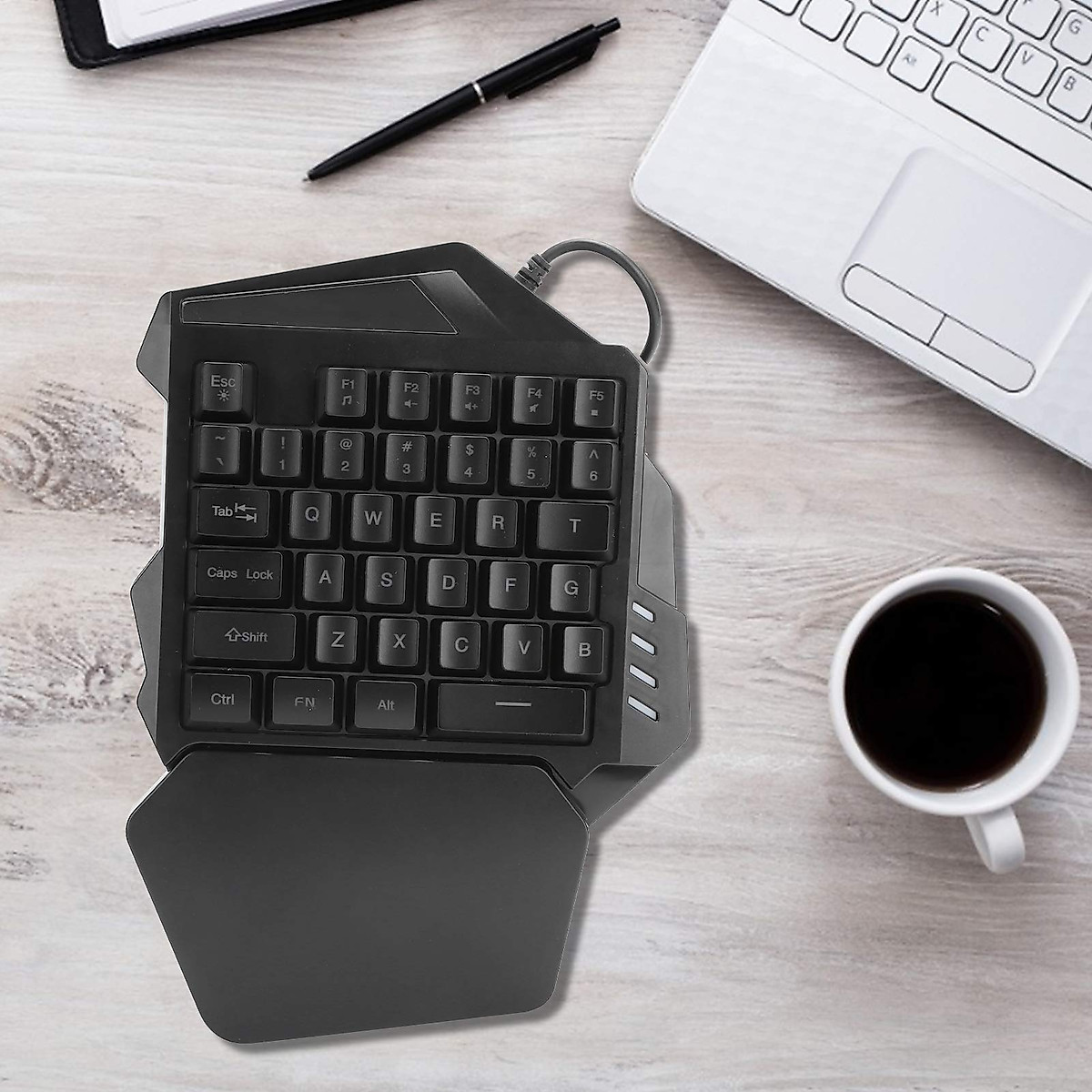 214 Gaming Keyboard,35 Keys Wired Ergonomic One?Handed Mechanical Keyboard,Plug and Play USB PC Game Keyboard with RGB Backlit,for Win2000/Win8/Win XP/Vista/for Android