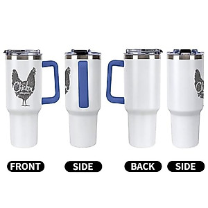 Chicken Whisperer 40oz Water Bottle Double Wall Insulated Tumbler with Handle Leakproof Travel Mug Deep Blue-style