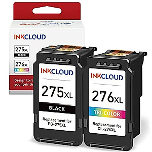 INKCLOUD 275XL 276XL Ink Cartridge Replacement for Canon 275XL and 276XL Printer Ink Combo for Canon PIXMA TS3520 TS3522 TS3500 TR4720 TR4722 TR4700 Printer( Black Color, 2 Pack)