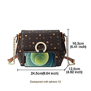 FOXLOVER Mini PVC Leather Crossbody Bag for Women Small Chain Shoulder Bags Purses for Ladies Signature Handbags