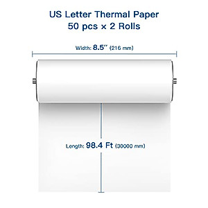 POLONO Thermal Printer, 8.5 x 11 US Letter Size Thermal Printing Paper Compatible with FT800 Wireless Printer, No Ink No Toner Compact Printer for Home Use, Office
