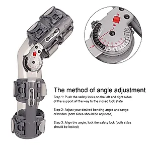 Hinged Knee Brace, Post Op Knee, Universal Knee Immobilizer Protector, Dual Side Limited Angle Disc, Limit Dual Hinge Design for ACL MCL PCL Injuries
