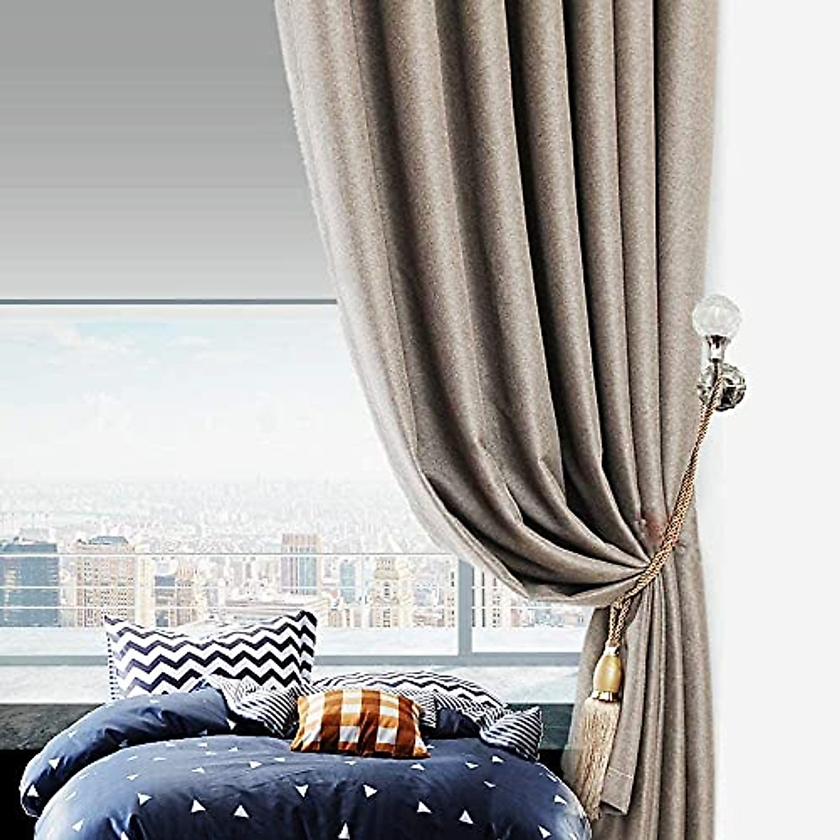 Dahszhi Drape Hooks Crystal Curtain Tiebacks Hooks Multi Use Wall Coat Hook - 2pcs