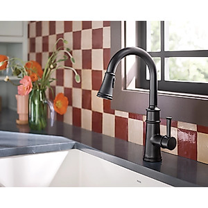 Moen 7260BL Belfield One-Handle Pulldown Kitchen Faucet Featuring Power Boost and Reflex, Matte Black