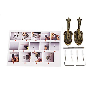 SDH Rustic Coat Hooks - Wall Mounted Towel Hooks - Aluminum Heavy Duty Wall Hooks for Hanging Coats Purse Bags & Clothes in Bathroom & Hallway, Crown Themed Pack of 2 Antique Brass Utility Hooks