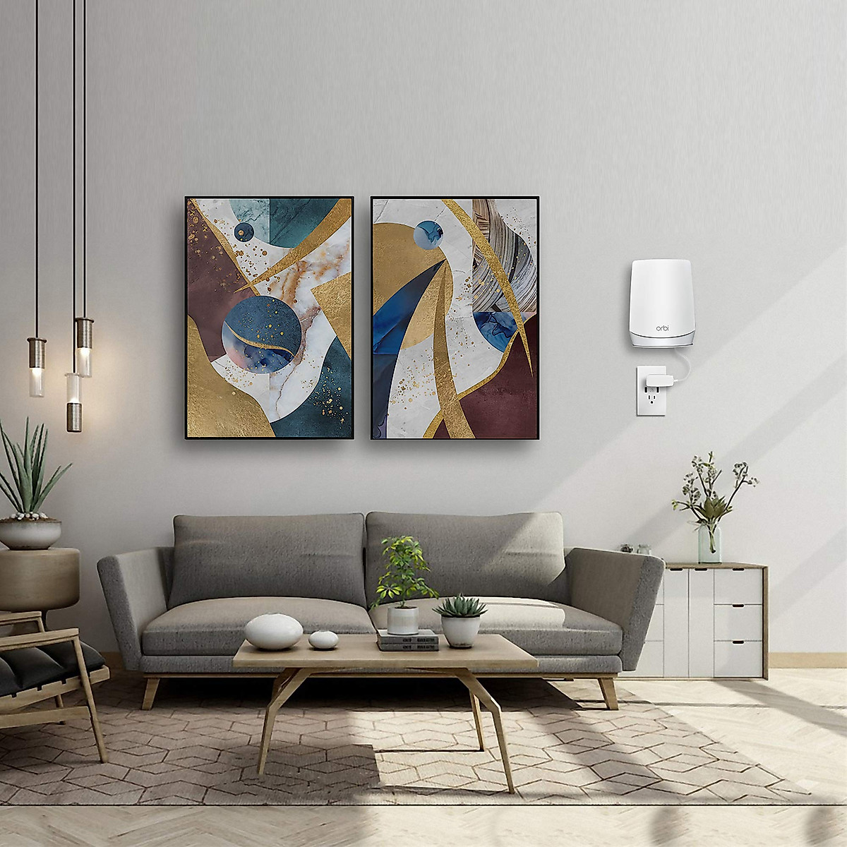 PETIMETI Wall Mount for Netgbear Orbi WiFi 6 Router with Sturdy Metal Stand Compatible Orbi WiFi 6 Router RBK753 RBK852 RBK853 RBS750 RBK752 RBK850 RBS750 RBS751(1 Pack)