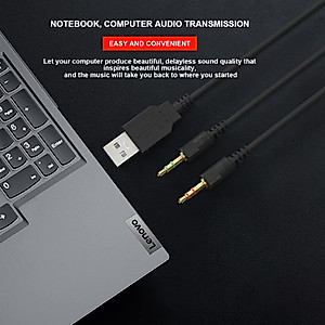 Koffmon 6.6ft PC Audio Detachable Cord Replacement Arctis Pro Cable Compatible with SteelSeries Arctis3 Arctis5 Arctis7 Arctis Pro Wireless Headphones-USB A &3.5mm Aux Computer Y Splitter Connector
