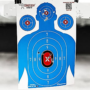 Gunner Gear 25 Pack 12 x 18 Inch Shooting Targets Paper Gun Range Targets for Shooting Handgun Easy to See Silhouette Gun Targets for Shooting Range BB Gun Targets Airsoft Target Indoor Or Outdoor
