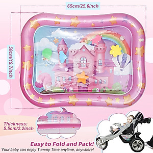 Inflatable Tummy Time Mat, Baby Girl Toys for 3 6 9 Months Infant Sensory Development, Tummy Time Toys for Baby Girl Gifts, Great Gift Idea for Newborns