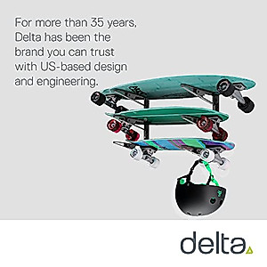 3-Tier Snowboard and Ski Rack Wall Shelf by Delta Cycle - Space Saving Mounted Wall Rack with Extendable & Integrated Accessory Hooks - Convenient & Durable Storage MultiSport Wall Rack