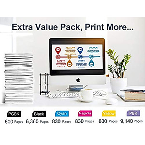 Miss Deer Compatible 280 281 Ink Cartridges, Replacement for Canon PGI-280XXL CLI-281XXL PGI280 CLI281 for Canon PIXMA TS9120 TS8120 TS8220 TS8320 TS8100 TS8200 TS9100 (6 Pack with Photo Blue)