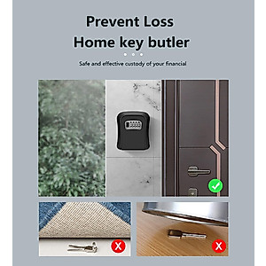 Vuirrm Lock Boxes,Key Lock Box for Outside,Large-Capacity 4-Digit Combination is Suitable for Home Garage Storage of Keys and Small Items,Red