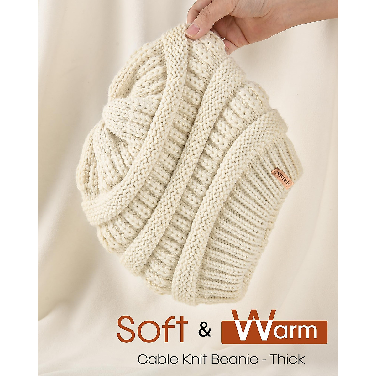 FURTALK Womens Winter Slouchy Beanie Hat Knit Warm Winter Hats for Women Soft Stretch Ski Cap Ladies Beanies