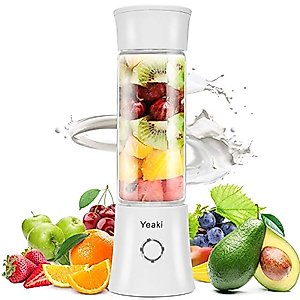 Yeaky Portable Blender, Mini Personal Blender with Detachable Base and USB Rechargeable, 16oz Juicer Cup for Shakes and Smoothie, Especially for Baby Food, Home Outdoor Office and Travel(white, 16oz)