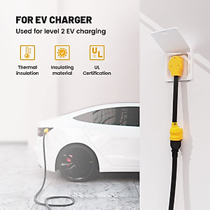 MECMO NEMA 14-50P to NEMA 6-20R for Tesla EV Charging Adapter with Surge Protector Breaker, 1FT 50A 14-50P RV/Generator/Range Plug to 6-15/20R Home Outlet with 20A Breaker