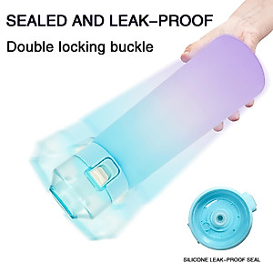 Sports Air Water Bottle, 650ML Fruit Fragrance Water Bottle with 14 Air Flavour Pods, 0% Sugar Water Cup BPA Free, Sports Water Cup Suitable for Gym and Outdoor Sports (Gradient Blue + 14 Pods)