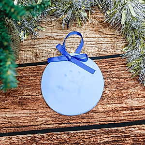 Tiny Ideas Baby Handprint or Footprint DIY Keepsake Ornament Kit, Baby Boy Nursery Décor, Newborn Gift for Expecting Parents, Blue