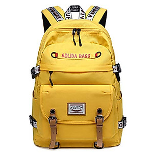 AGOWOO College Backpack for Women Teen Heavy Duty Laptop High School Book Bag with USB Port Chest Strap