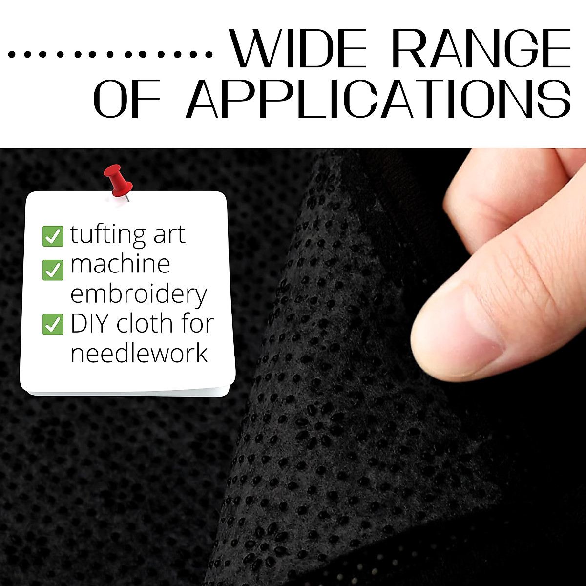 Pack of 2 Black Final Backing Cloth 72х40''– Black Vinyl Fabric Cloth Primary Tufting Cloth Backing Fabric Non Slip with Plum Blossom Pattern Tufting Fabric Rug Backing for Tufting Rug Making Supplies