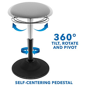 Mount-It! Standing Desk Stool | Ergonomic Sit Stand Desk Chair for Office | Active Balance 360 Degree Wobble Stool with Padded Seat, Adjustable Height & Non-Slip Rubber Base