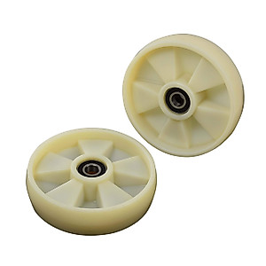 Pallet Jack/Truck Wheels Set (8 pcs) Steer Wheels 7.5" x 2" and Load Wheels 3"x3.75" with Bearings ID 20mm Nylon and Entry/Exit Rollers and Protective Caps