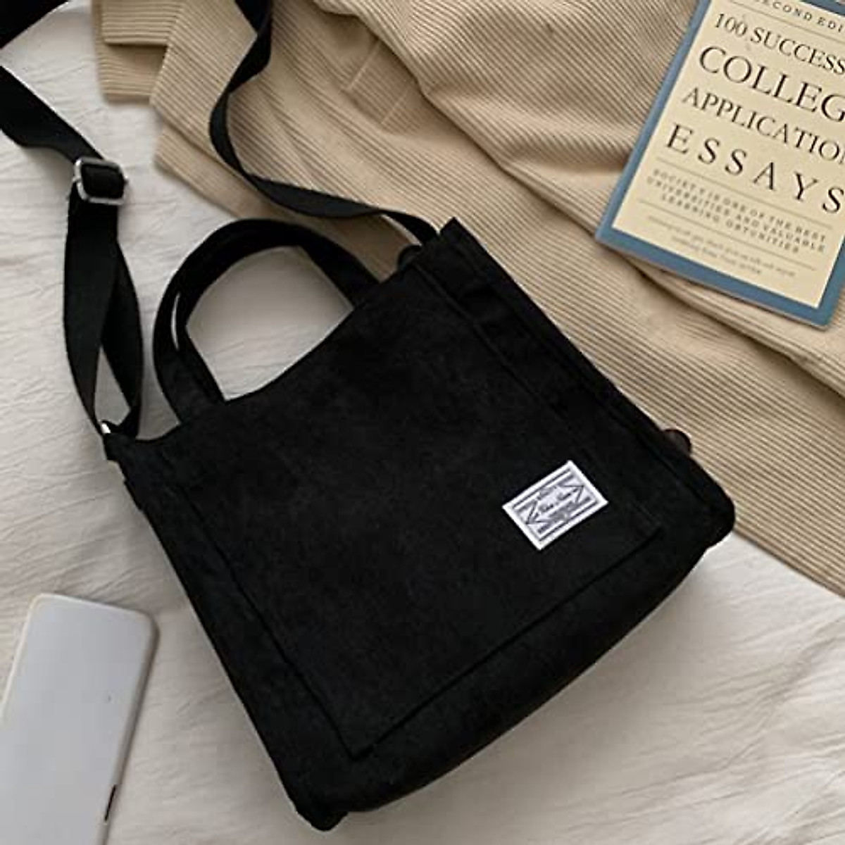 Abaodam Tote Bag for Women, Satchel Bag Handbag Crossbody Bag, Black