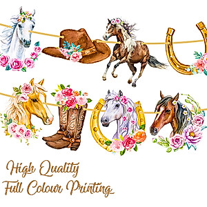 Western Cowgirl Themed Party Decorations - 2pcs Cowgirl Banner Decorations for Horse Birthday Party & Baby Shower Supplies