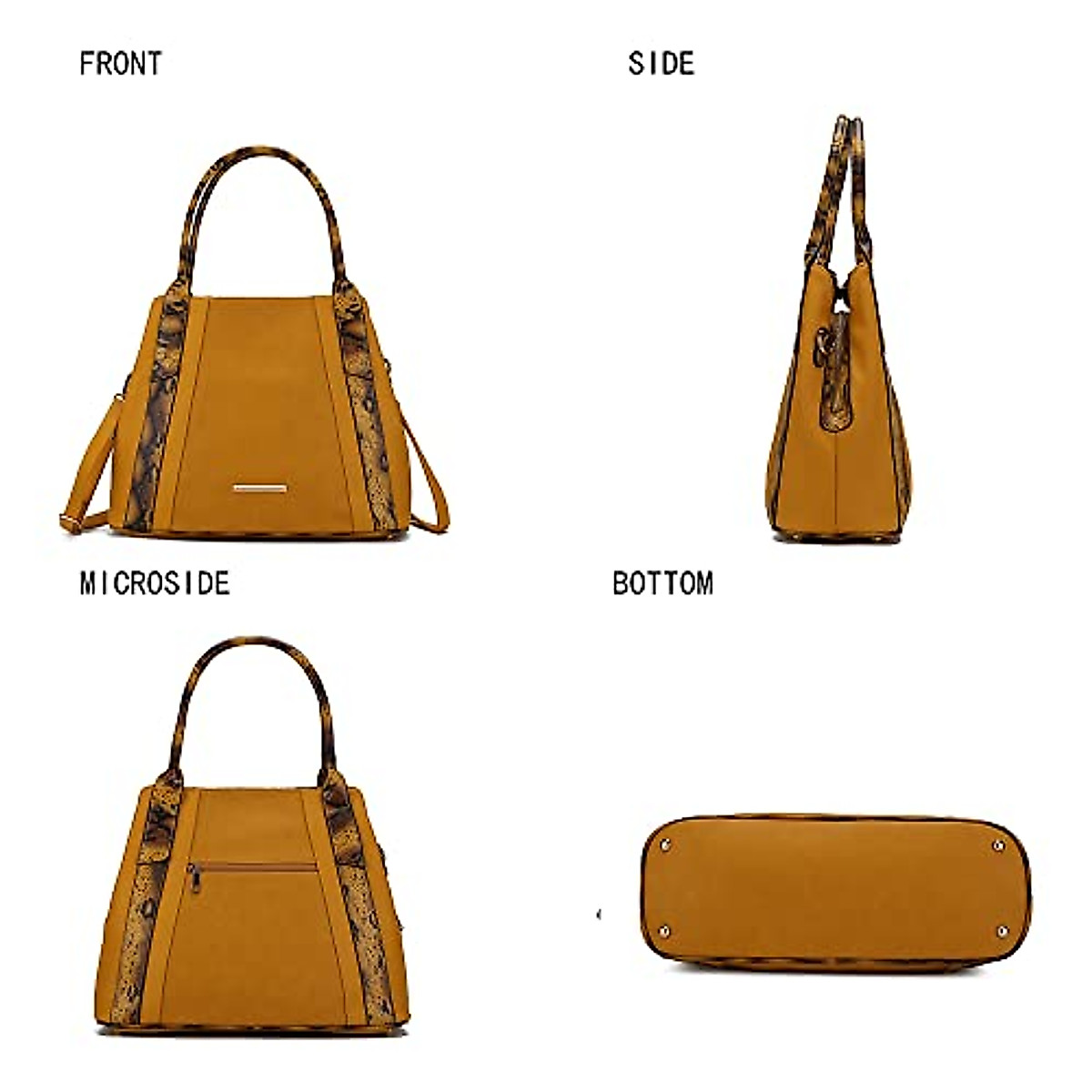 MKF Collection Tote Bag for Women Snake Embossed Vegan Leather Handbag, Lady Fashion Designer Crossover Hobo Purse