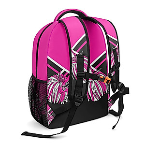 CUXWEOT Rose Red Cheerleaders Cheer Backpack Book Bag Casual Travel Hiking Daypack