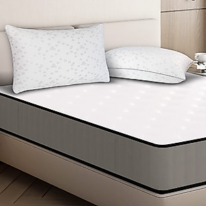 HIMOON Shredded Memory Foam Pillows, Medium Firm King Size Pillows 2 Pack,Couples Bed Pillows for Side Back Stomach Sleepers Set of 2