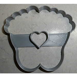 BABY FEET WITH HEART FOOT GENDER REVEAL SHOWER PARTY ANNOUNCEMENT COOKIE CUTTER MADE IN USA PR2520