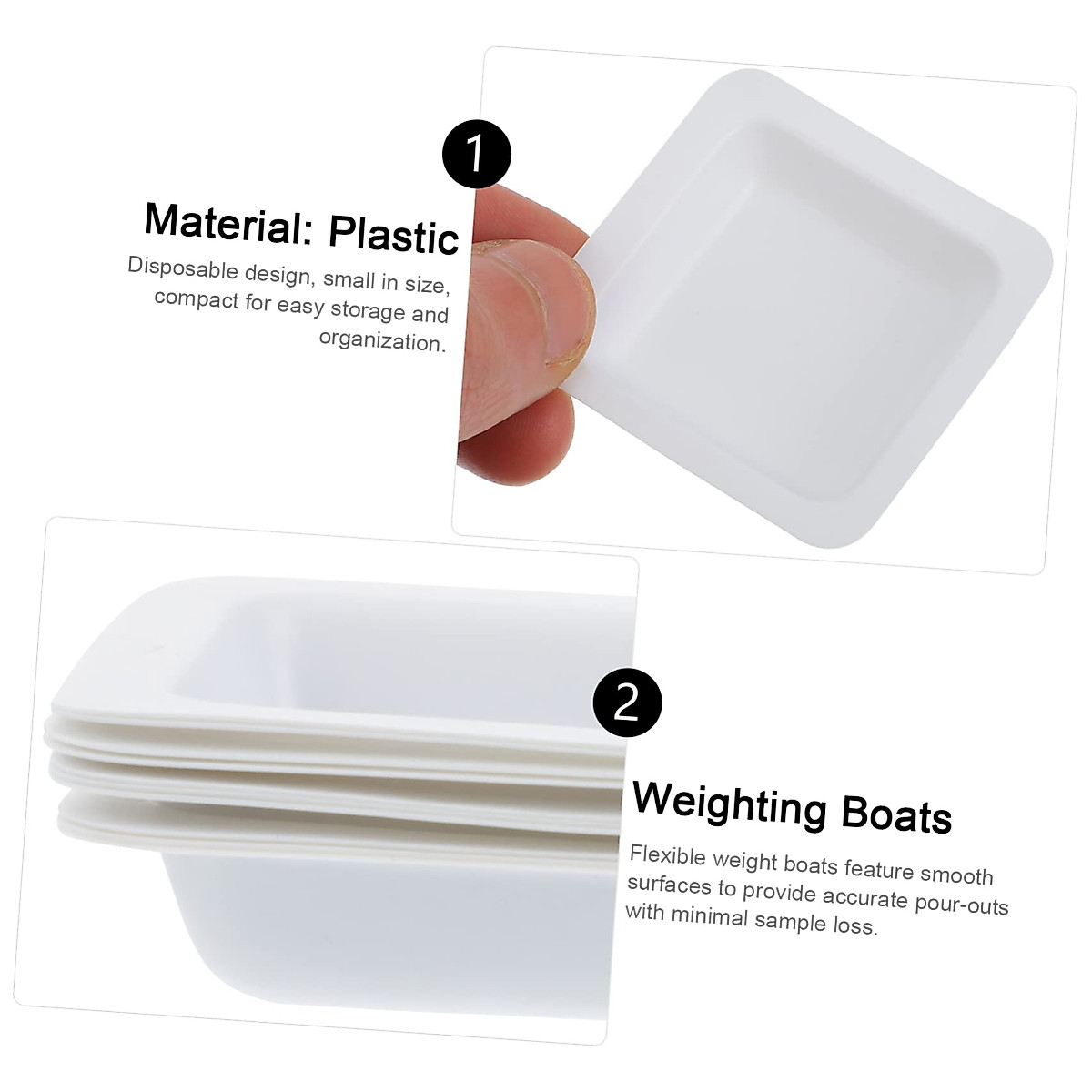 SOLUSTRE Lab Weighing Dishes Weighing Dish for Scale Biologically Inert Weighing Dishes 20pcs Square Weighing Boats Labs Weighing Dishes for Scale