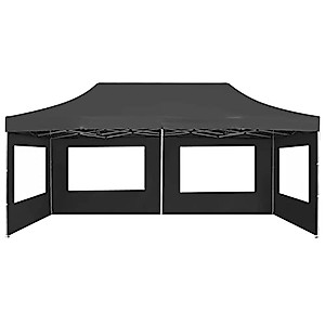 Professional Folding Party Tent with Walls Aluminum,Fruit Stand Gazebo,Deck Gazebo,Camping Gazebo,Hardtop Gazebo,Featuring a Folding Design,for Barbeque,Garden Party,Markets,19.7'x9.8' Anthracite