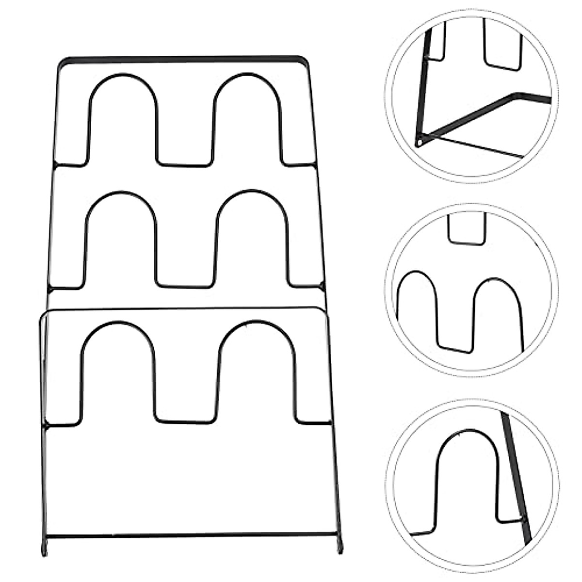 Cabilock 3 Tiers Shoes Rack Entryway Shoes Storage Organizer Metal Slippers Shelf Shoes Stand Space Saving Shoes Storage Shelf for Entryway Living Room Bathroom Black