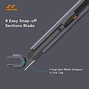 JIMIHOME Household Tool Essential Utility Knife Pack（2 PCS）Stainless Steel ABS Retractable SK2 Snap-off Blade Snapper 2 Spare Blades Change Light Duty Home Office Box Carton Cardboard Paper Cut