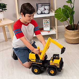 Tonka Steel Classics, Mighty Excavator– Made with Steel & Sturdy Plastic, Yellow Friction Powered, Boys and Girls, Toddlers Ages 3+, Construction Truck, Toddlers, Birthday Gift, Holiday